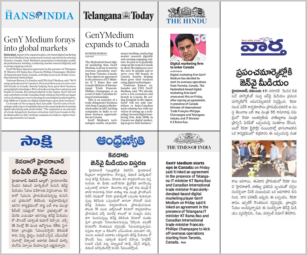 GenY Medium Forays into Global Markets; signs an agreement to start ...